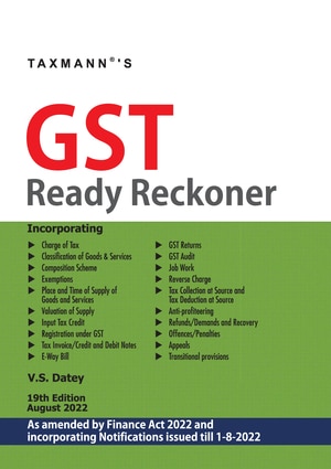 GST Ready Reckoner 2022 by VS datey Taxmann