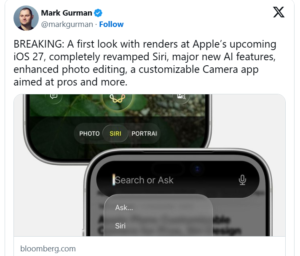 Apple iOS 27 Leak Previews Massive Siri Overhaul & Chatbot App Renders